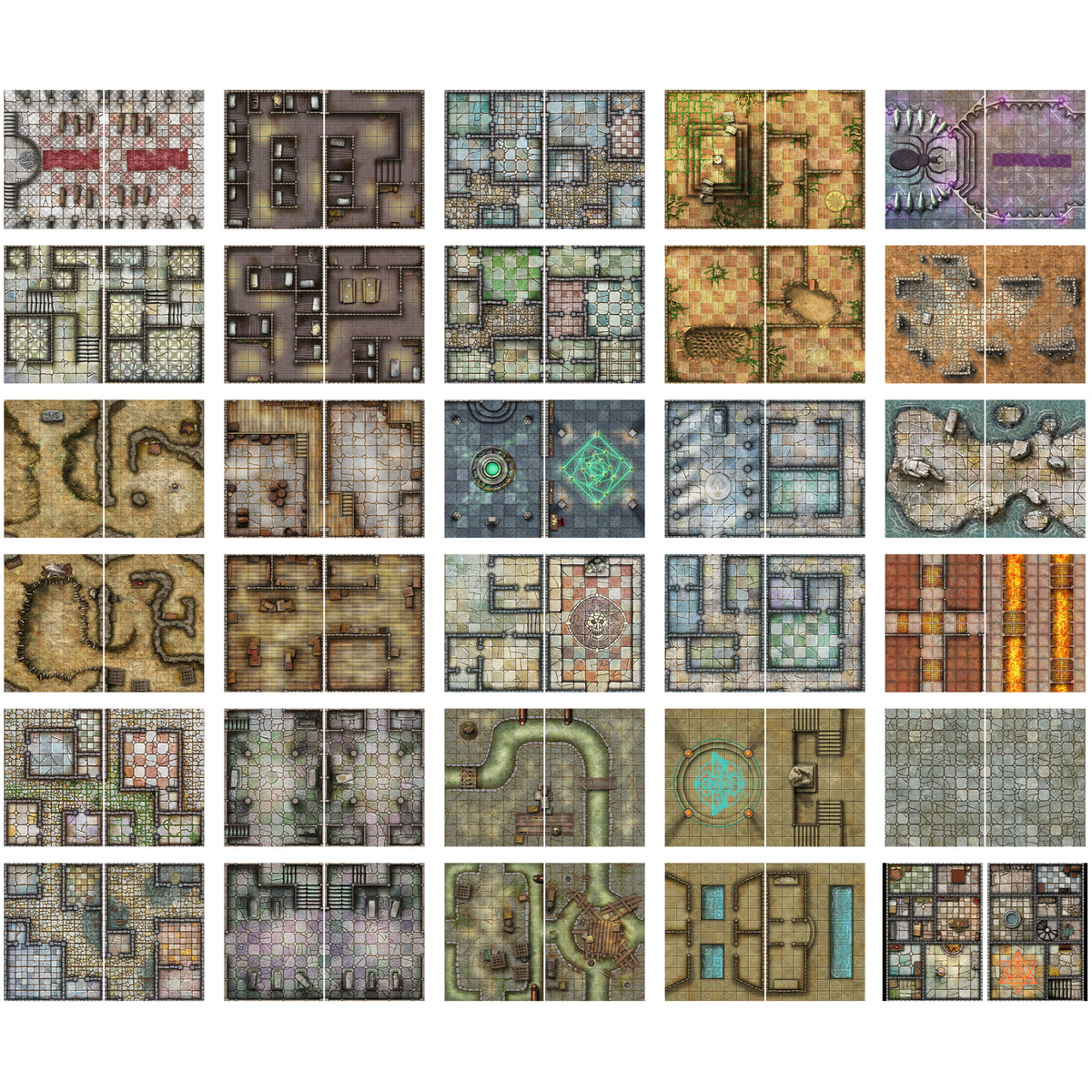 Big Book of Battle Mats - Cells & Shrines 12x9" – Loke BattleMats