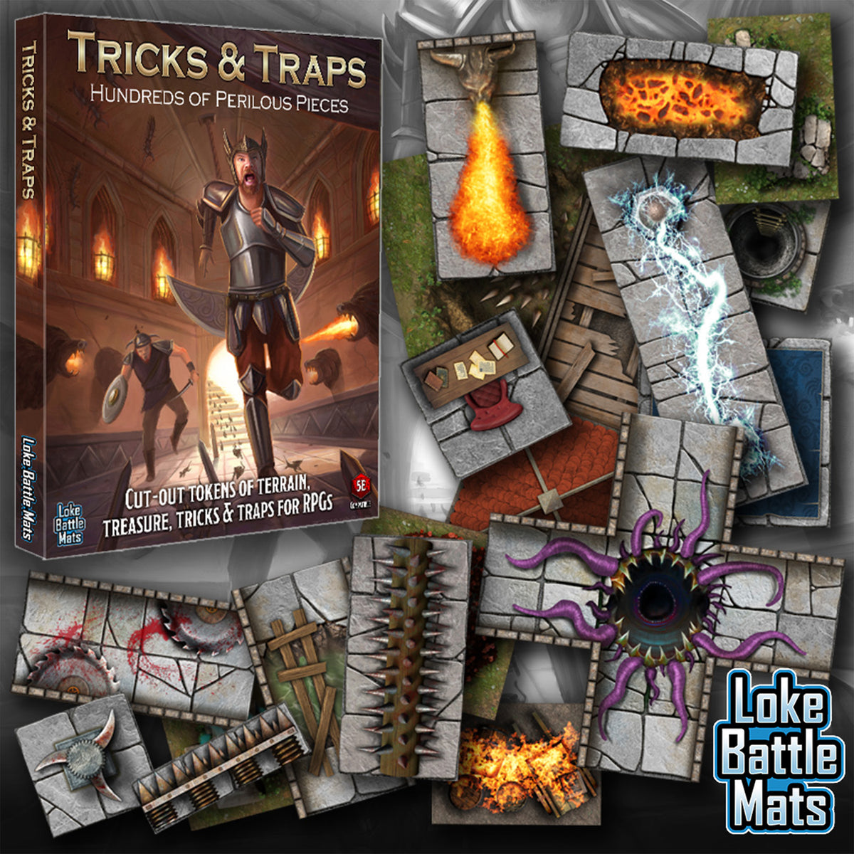 Box of Tricks and Traps cut out terrain and trap tokens – Loke BattleMats