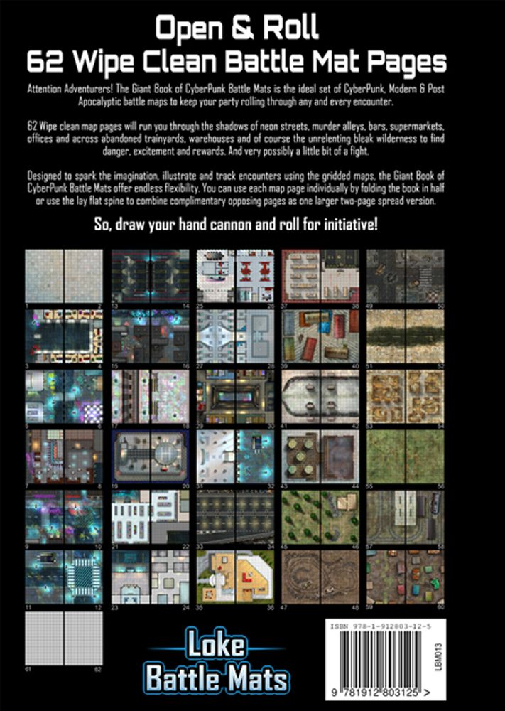 Giant Book of CyberPunk Battle Mats - A3 (12x16) – Loke BattleMats